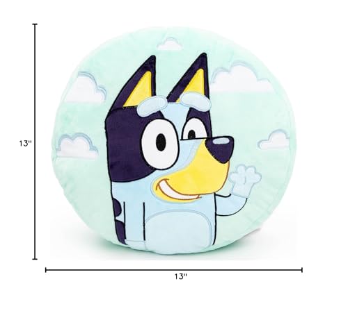 Jay Franco Bluey Shaped Decorative Pillow - Kids Super Soft Throw Plush Pillow - Measures 13 Inches (Official Bluey Product)