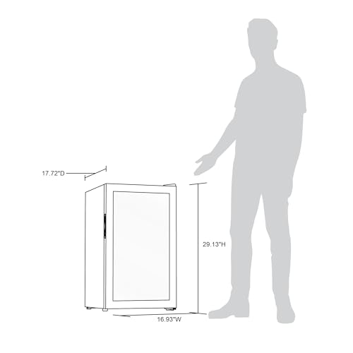 NewAir Small Cooler 2.4 Cu. Ft. Mini Fridge for Bedroom in Stainless Steel, 100 Can Capacity Beverage Refrigerator with 5 Custom Temperature Settings for Beer, Wine, Soda, and Cooler Drinks