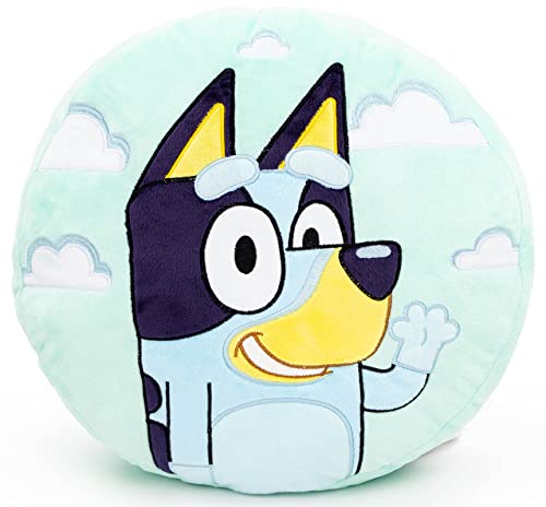 Jay Franco Bluey Shaped Decorative Pillow - Kids Super Soft Throw Plush Pillow - Measures 13 Inches (Official Bluey Product)