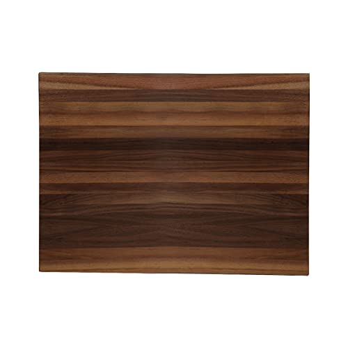 CONSDAN Black Walnut Butcher Block Cutting Board with Invisible Inner Handles, USA Grown Hardwood, 1" Thick, 16" L x 12" W