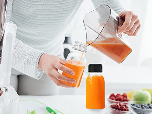 AQSXO 6 Pcs 4 OZ Plastic Juice Bottles, Plastic Milk Bottles, for Juice, Milk and Other Beverages.
