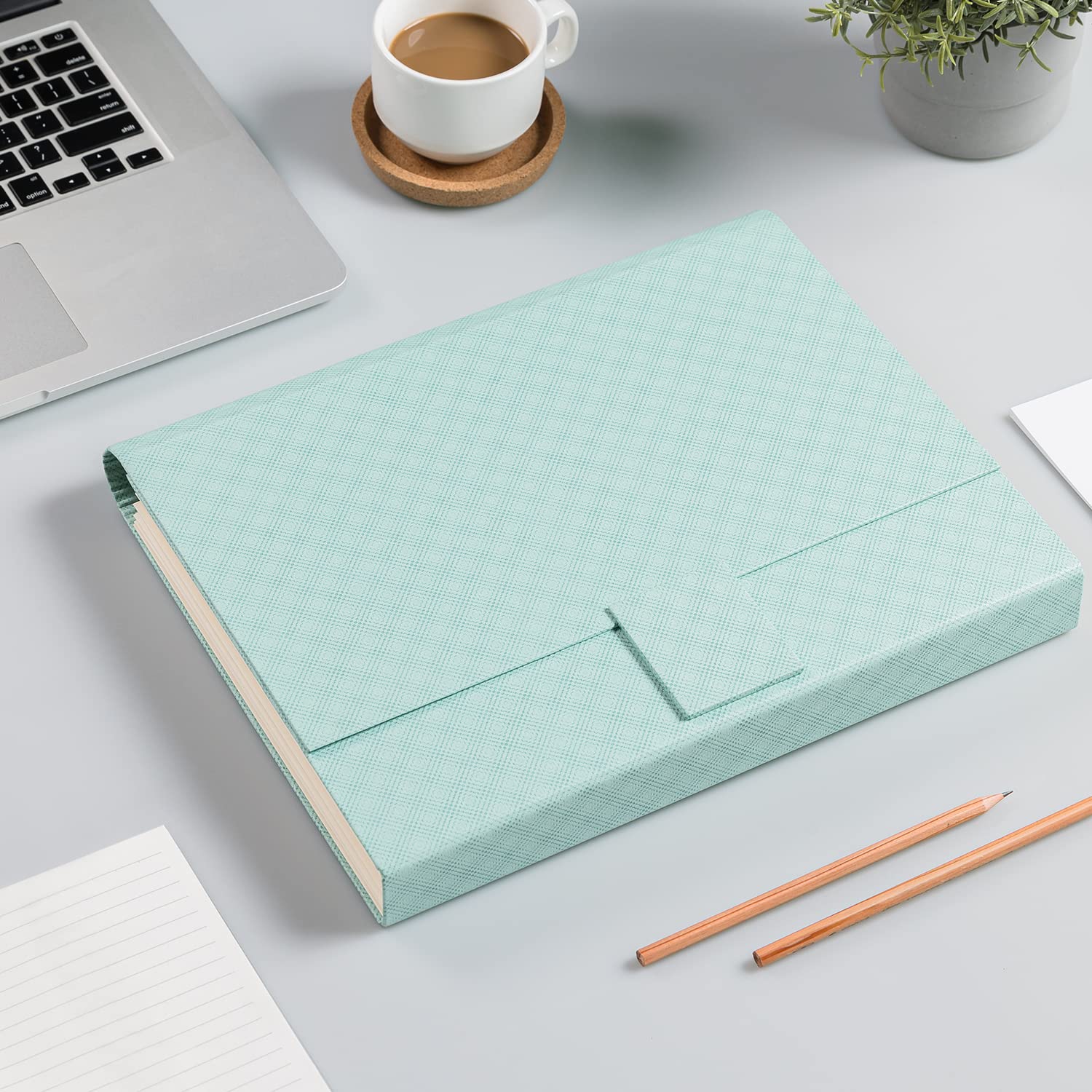 Blue Lake ECOLIFE Hardcover 6 Pockets Recyclable Paper Expanding File Document Folder, Plastic Free A4 Letter Size: Earth-Friendly, Cute Accordian File Organizer 450 Sheet for School, Office, Home