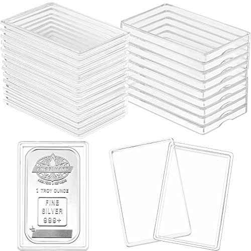 Silver Bar Case 1 oz Silver Bar Holder Clear Acrylic Storage Container Fit Silver Bar Box for 1 oz Silver Bar 1 Troy Ounce Bar (15 Pieces)