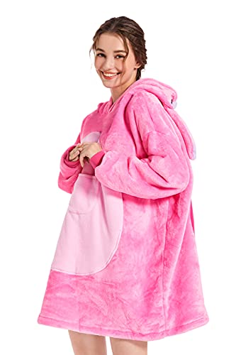 Oversized Hoodie Blanket For Women Animal Sweatshirt hooded for Adults Wearable Blanket with Front Pocket Pouch(One Size)