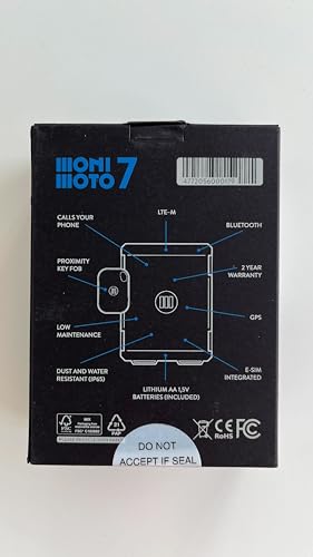 MoniMoto 7 Plus 3 Edition Motorcycle Tracker and Alarm with DIY Installation, No Wiring Required - Smart Motorcycle GPS Tracker - GPS Tracker for Vehicles, Scooters, Quad Bike ATVs, Snowmobiles