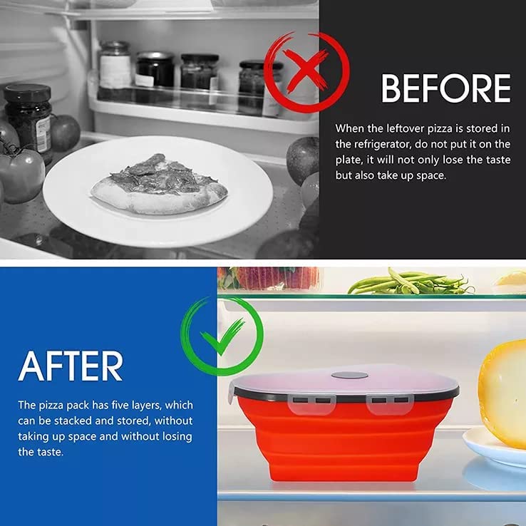Pizza Storage Container with 5 Microwavable Serving Trays BeinCart