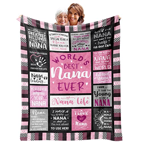 kituzol Nana Gifts Blanket 50”x60”, Mothers Day Blanket Gifts for Nana, Nana Blanket, Nana Birthday Gifts, Birthday Gift for Nana, Best Nana Ever Gifts, Nana Gifts from Grandkids, Grandma Gifts