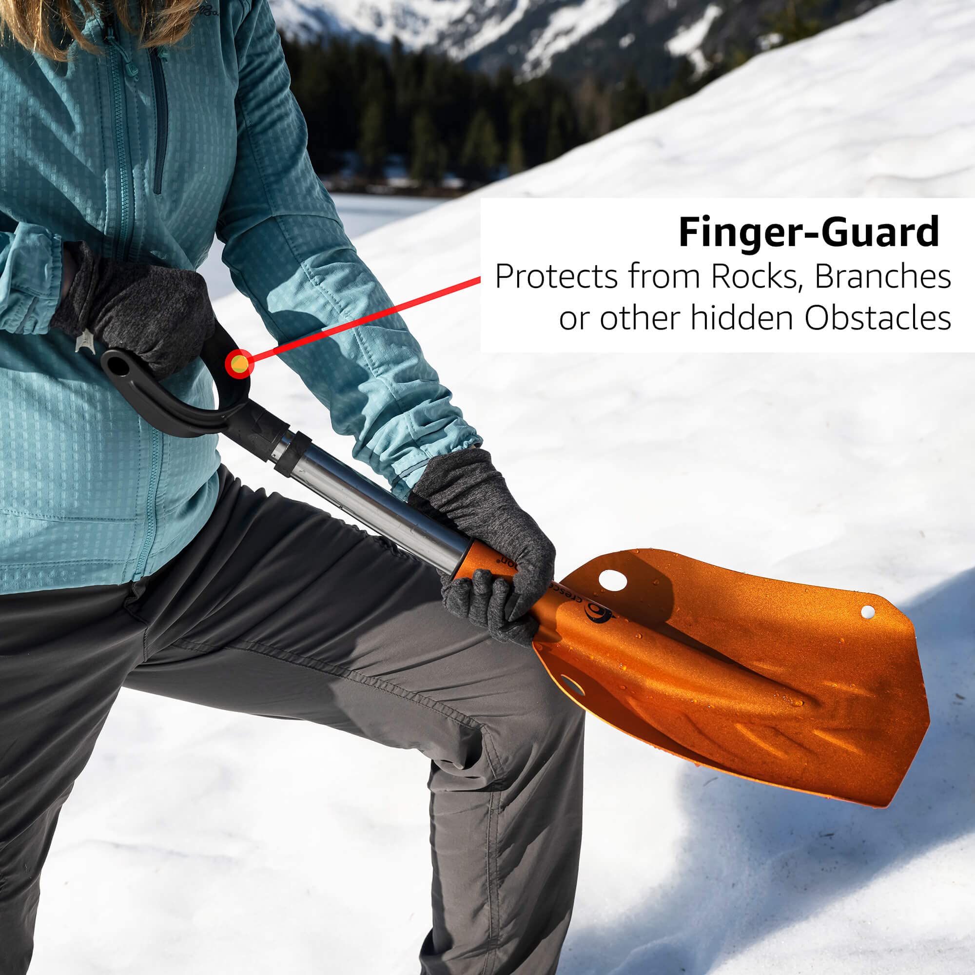Crescent Moon Compact Collapsible Shovel: Lightweight Portable Shovel for Camping, Emergencies, Cars, Backcountry Adventures, ATVs & Snowmobiles – Essential Small Emergency Avalanche Shovel