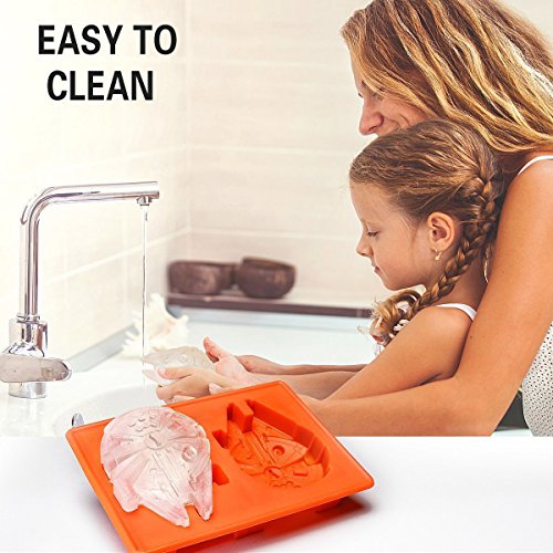 Sunerly Silicone Ice Tray Molds in Star Wars Character Shapes, Ideal for Chocolate, Ice Cubes Trays, Jelly, Sweets, Desserts, Baking Soap and Candle Making (Set of 7)