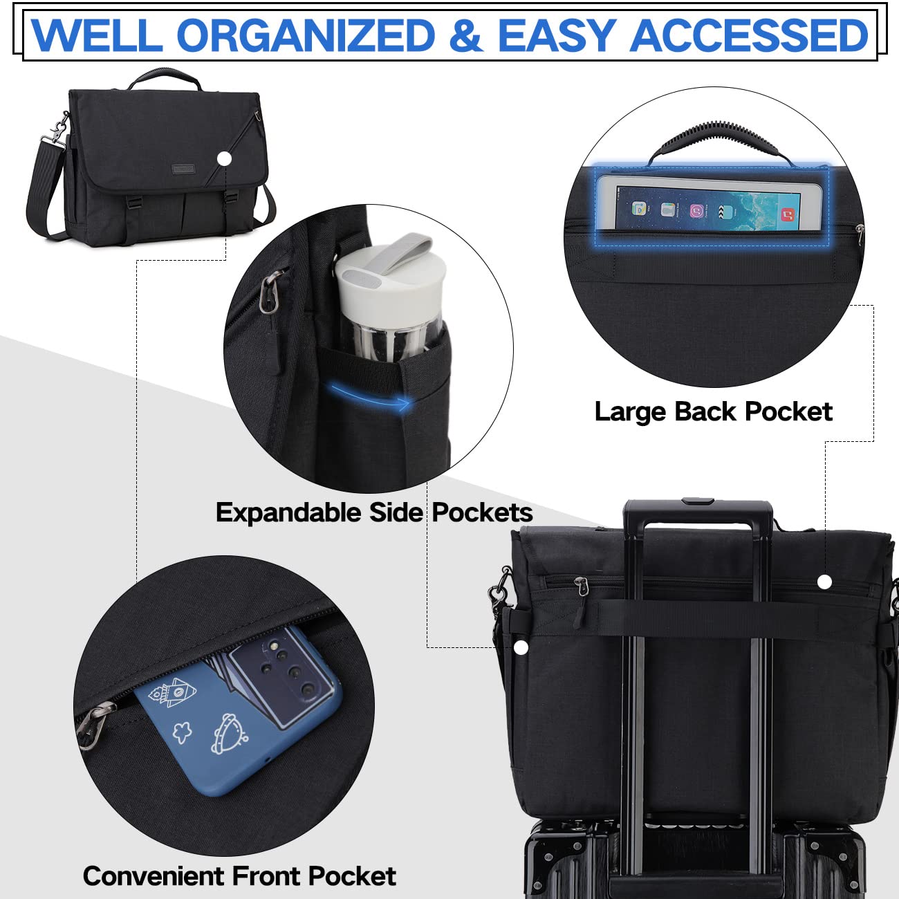 Messenger Bags for men,Lightweight 15.6 inch Laptop Bag for Work business Vonxury