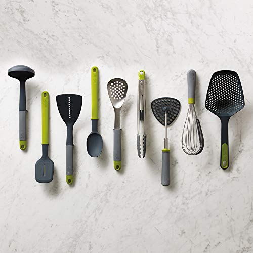 Joseph Joseph Delta Folding Potato Masher Stores Flat Space Saving Locking, One-Size, Gray/Green