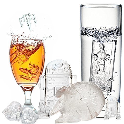 Sunerly Silicone Ice Tray Molds in Star Wars Character Shapes, Ideal for Chocolate, Ice Cubes Trays, Jelly, Sweets, Desserts, Baking Soap and Candle Making (Set of 7)