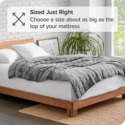 Bare Home Weighted Blanket Twin or Full Size 7lb (40" x 60") - All-Natural 100% Cotton - Premium Heavy Blanket Nontoxic Glass Beads (Grey, 40"x 60")