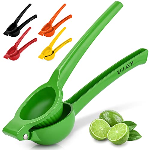 Zulay Premium Quality Metal Lime Squeezer, Citrus Juicer, Manual Press for Extracting the Most Juice Possible - Lime Juicer (Green)