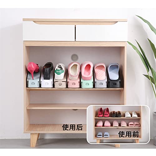 KNFUT Shoe Slots, 1Pcs Adjustable Shoe Rack Organizer Shoes Footwear Storage Stand Support Space Saving Cabinet Closet Holder Modern Bracket (Color : Pink)