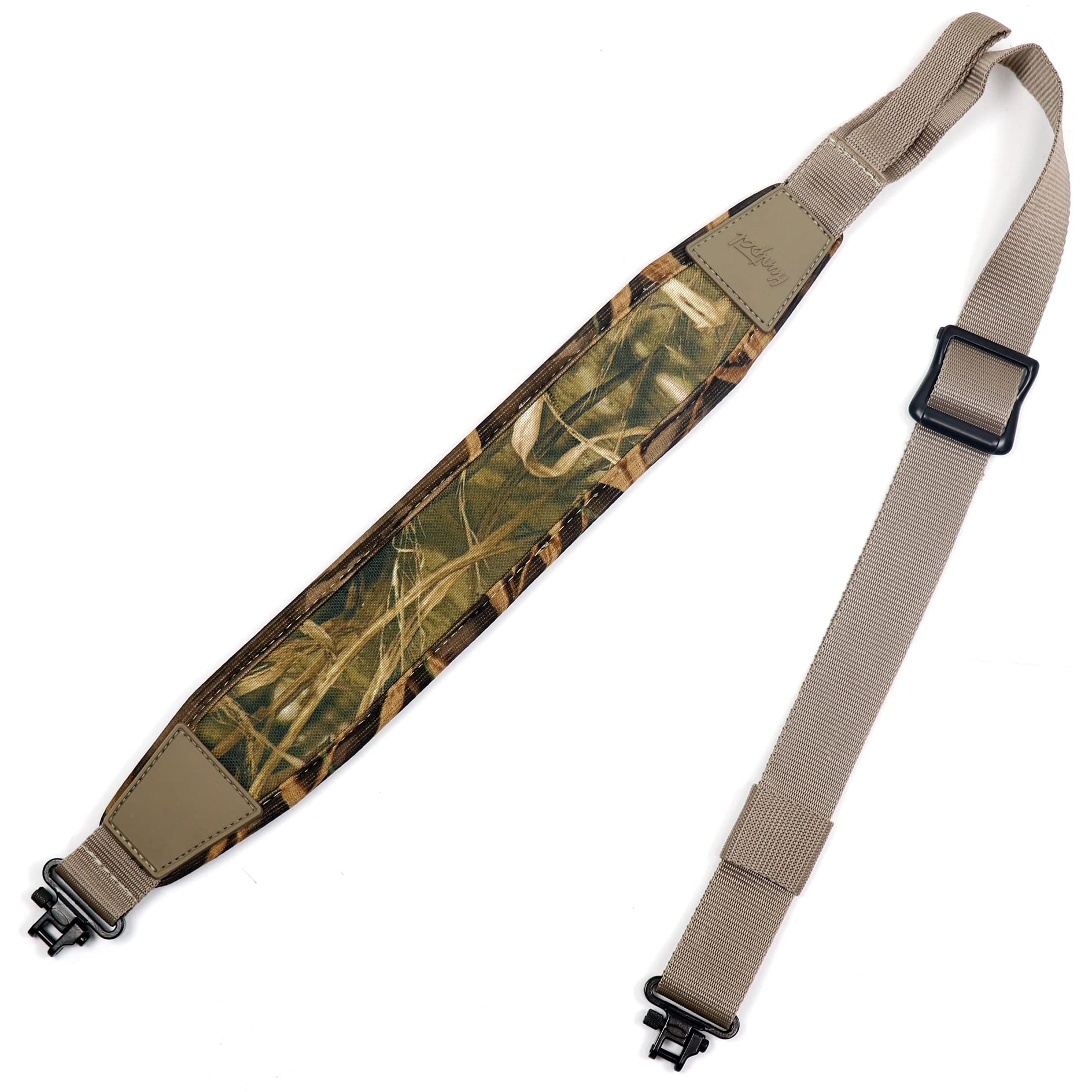 HUNTPAL 2 Point Gun Sling for Rifle Shotgun Crossbow, Hunting Gun Sling with Swivels, Quick Length Adjustment Metal Slider and Thumb Hole, Comfortable Neoprene Padded Shoulder Strap Gun Strap