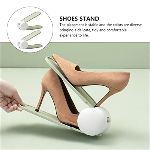 Veemoon Shoe Stacker Non- Racks Shelf Home Stands Bedroom Holder Shoes Organization Practical Two- Low Shoe Layer Non-Skid Adjustable Chic White Space Clo Slipper Rack Slots Sandals