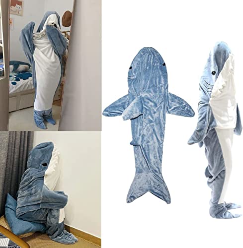 Shark Blanket, Shark Wearable Blanket Adult, Shark Blanket Hoodie, Shark Blanket Super Soft Cozy Flannel Hoodie (XL)