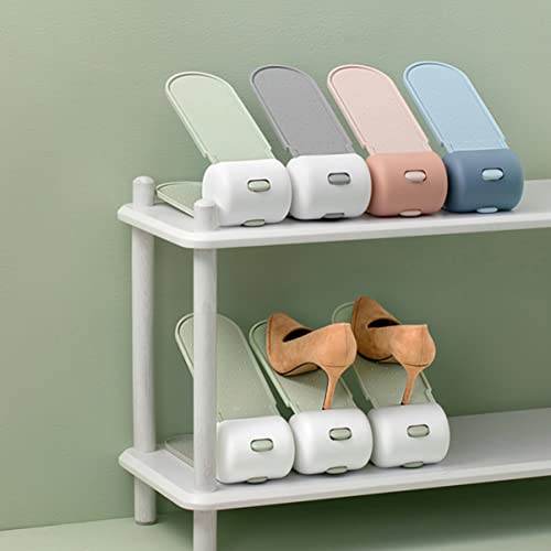 Veemoon Shoe Stacker Non- Racks Shelf Home Stands Bedroom Holder Shoes Organization Practical Two- Low Shoe Layer Non-Skid Adjustable Chic White Space Clo Slipper Rack Slots Sandals