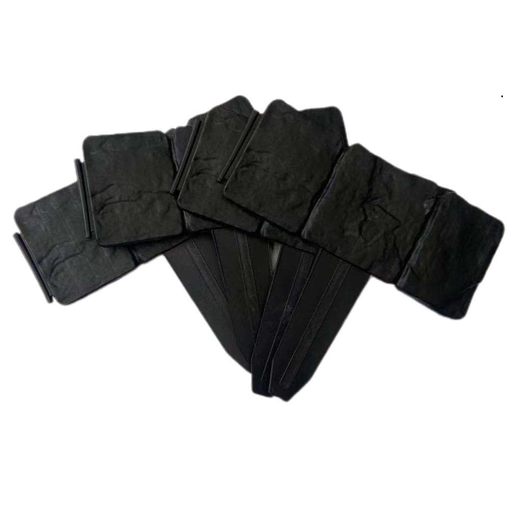 20 pcs Stone Effect Plastic Palisade Fence, Garden Border Edging Gray Stones Effect Fence in Lawn Edging Plant Border Garden Landscape Edging (Black)