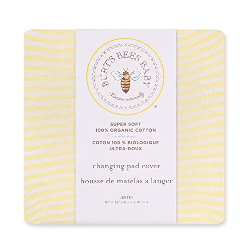 Burt's Bees Baby - Changing Pad Cover, 100% Organic Jersey Cotton Changing Pad Liner for Standard 16 x 32 Inch Changing Mats
