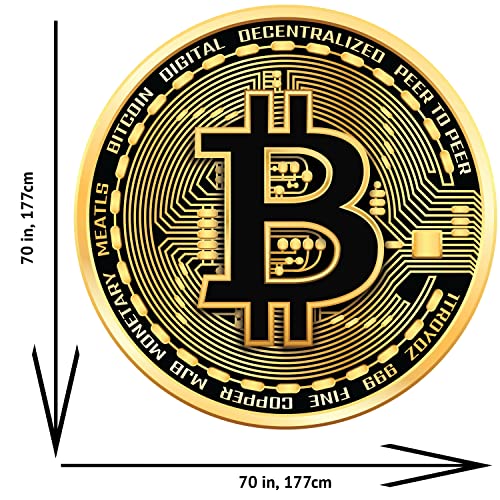Bitcoin Cryptocurrency Coin Round Blanket- Physical Bitcoin Gift Item from The Crypto Coins Collection - 70 inch Super Soft Fleece Throw Bitcoin Blanket
