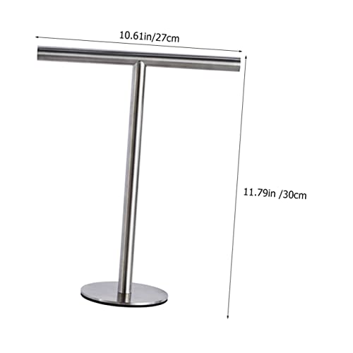 Zerodeko Stainless Steel Towel Bar Towel Hooks Washcloths Hand Towel Stand T-Shape Towel Rack Countertop Towel Stand Watch Rack Standing Towel Storage Holder Balanced Base Towel Holder Pole