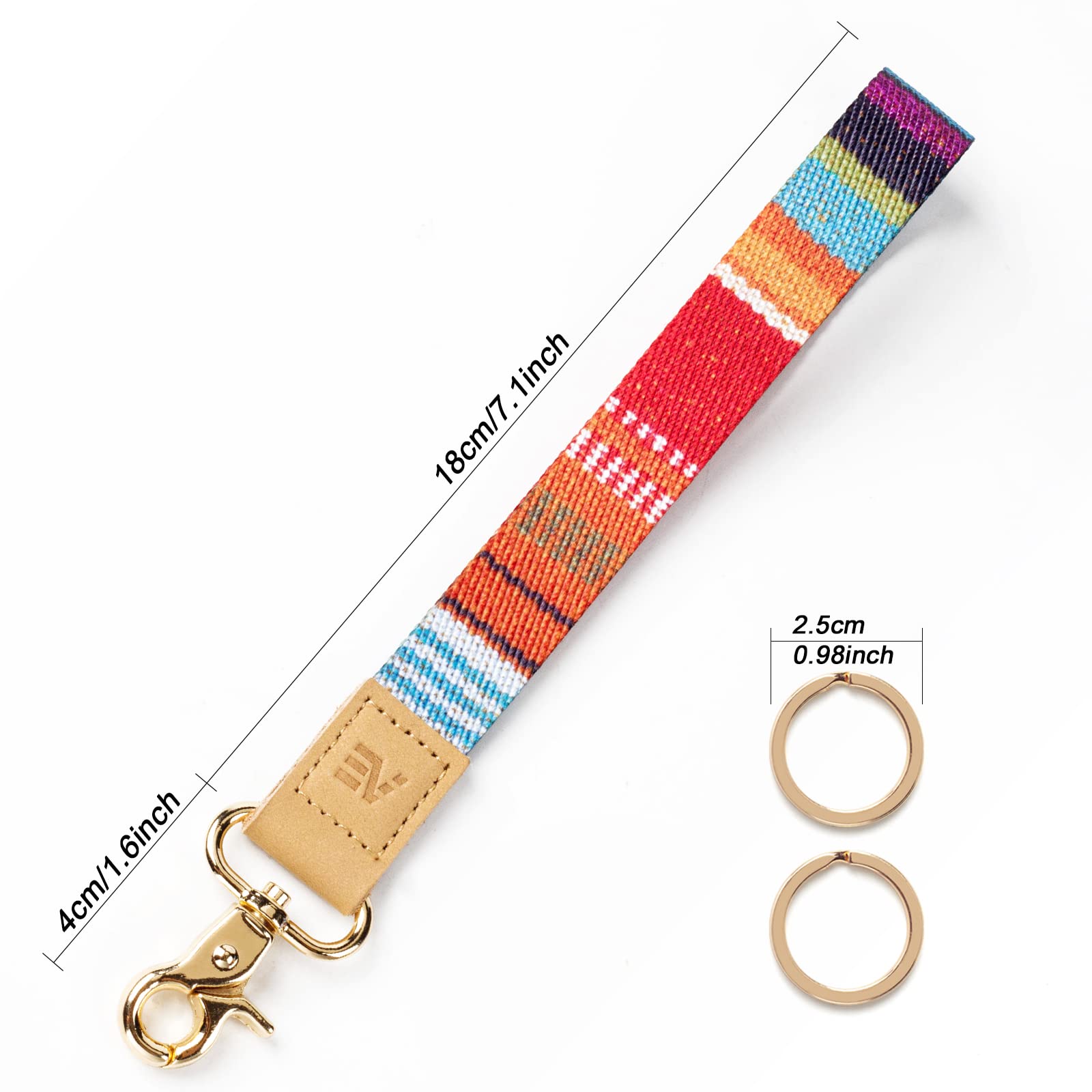 EcoVision Keychain Lanyard for Keys, Wristlet Key Chain for Women, Key Holder Lanyards with 2 keyrings
