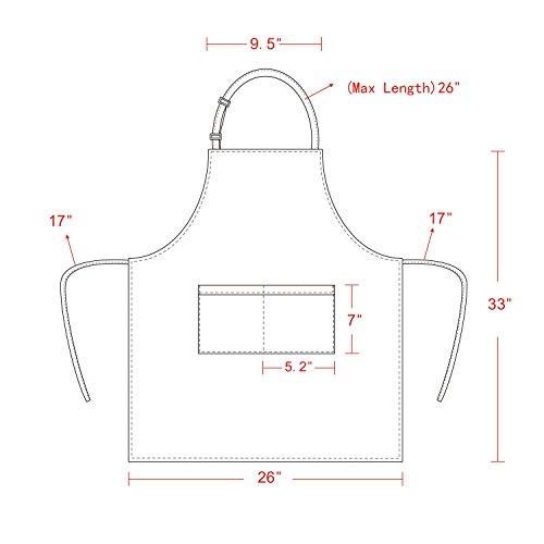 yotache Chef Apron Set, Chef Hat and Kitchen Apron Adult Adjustable White Apron Baker Costume for Men and Women, 1 Set (33" L x 26" W)