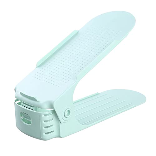 KNFUT Shoe Slots, Storage Rack Adjustable Footwear Support Slot Shoebox Space Saving Cabinet Closet Durable Racks (Color : Light Green)