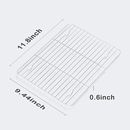2 Pack Cooling Rack for Baking Stainless Steel, Heavy Duty Wire Rack Baking Rack, 11.7" x 9.4" Cooling Racks for Cooking, Fits Small Toaster Oven, Dishwasher Safe