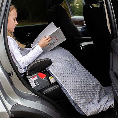 BARMY Weighted Lap Blanket (48"x24", 6lbs) Weighted Lap Pad with Removable Cover for Adults, Teens and Kids, Cotton Inner Blanket, Weighted Throw Blanket - Cool Gray