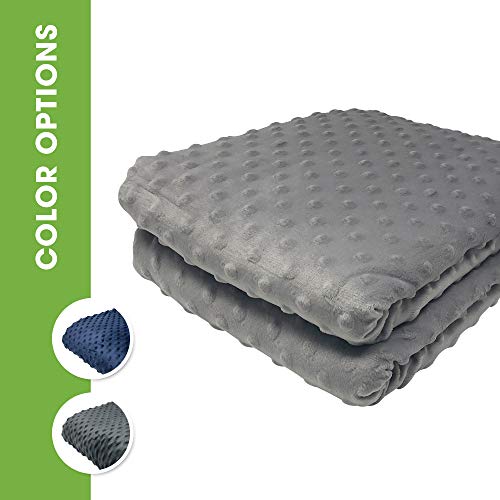 BARMY Weighted Lap Blanket (48"x24", 6lbs) Weighted Lap Pad with Removable Cover for Adults, Teens and Kids, Cotton Inner Blanket, Weighted Throw Blanket - Cool Gray