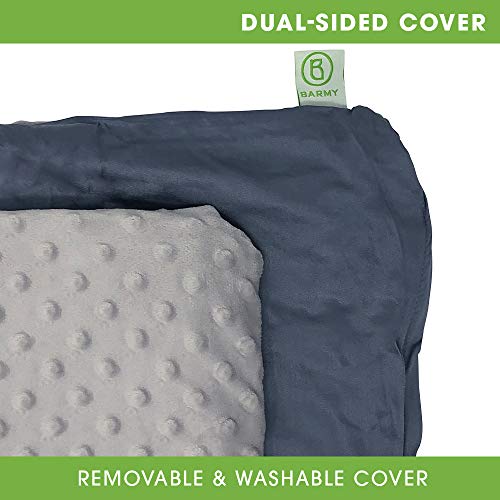 BARMY Weighted Lap Blanket (48"x24", 6lbs) Weighted Lap Pad with Removable Cover for Adults, Teens and Kids, Cotton Inner Blanket, Weighted Throw Blanket - Cool Gray