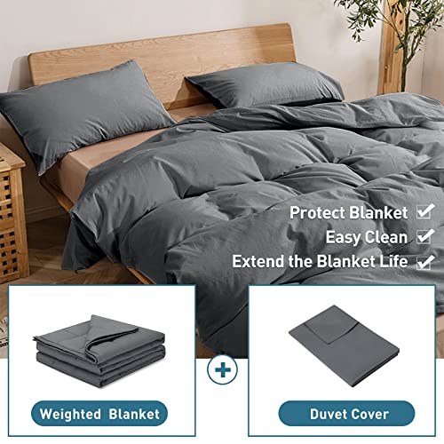 Weighted Idea Duvet Cover for Weighted Blanket 60'x80'' Queen Size (Comfortable and Breathable Fabric, Dark Grey)