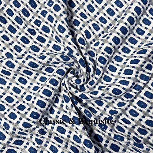 Acrylic Knitted Throw Blanket, Woven Blanket with Tassels Wave Textured Lightweight and Soft Cozy Decorative Blanket Throws for Travel, Couch, Bed, Sofa, 51"x63", Blue