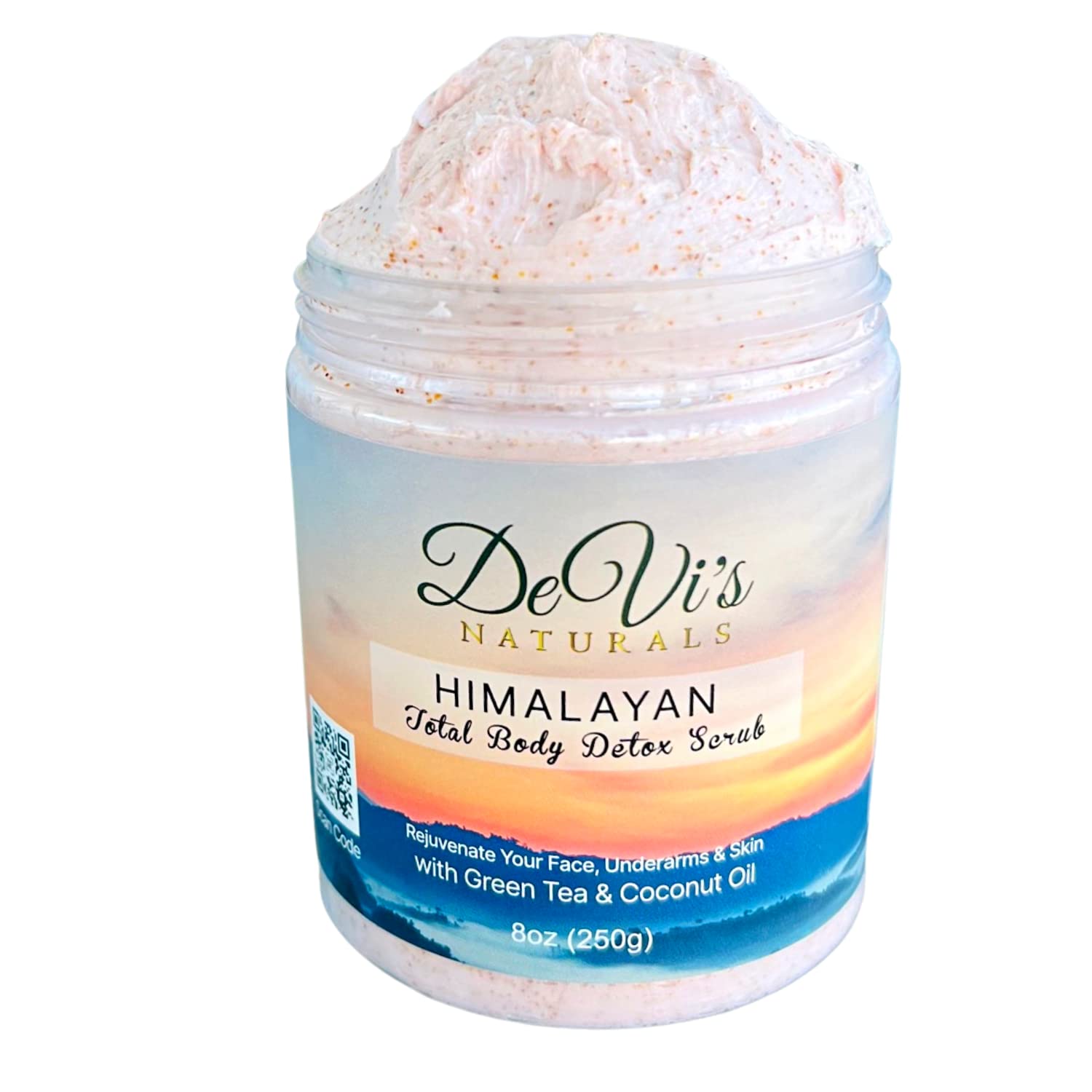 DeVi's Naturals Himalayan Body Exfoliating Scrub, Whipped Foaming Scrub, Reduce Razor Bumps and Strawberry Legs, Fade Dark Spots and Scars, Gentle Underarm Detox Scrub For Body Odor, Self Care Gift