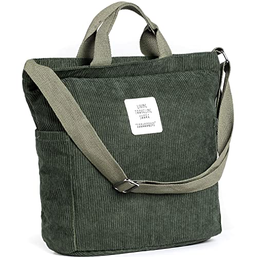 WantGor Large Tote Bag for Woman, Women's Crossbody Shoulder Handbags Big Capacity Shopping Bag (Dark Green)