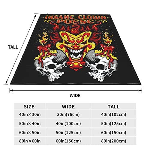 Insane Hip Clown Hop Posse Throw Blankets Flannel Blanket Lightweight Throw Blanket for Couch Bed Soft Warm Cozy 80"x60"