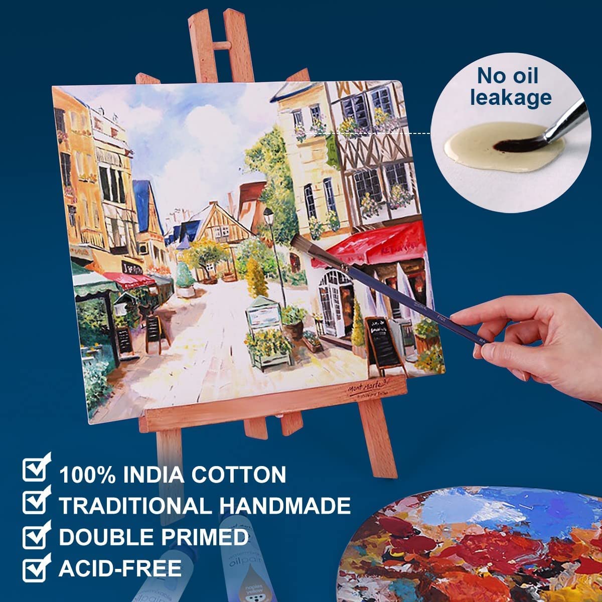 Canvas Panels 9x12 Inch 12-Pack, 10 oz Primed 100% Cotton White Blank Canvases for Painting, Rectangular Flat Canvas Boards for Oil Acrylics Watercolor & Tempera Paints