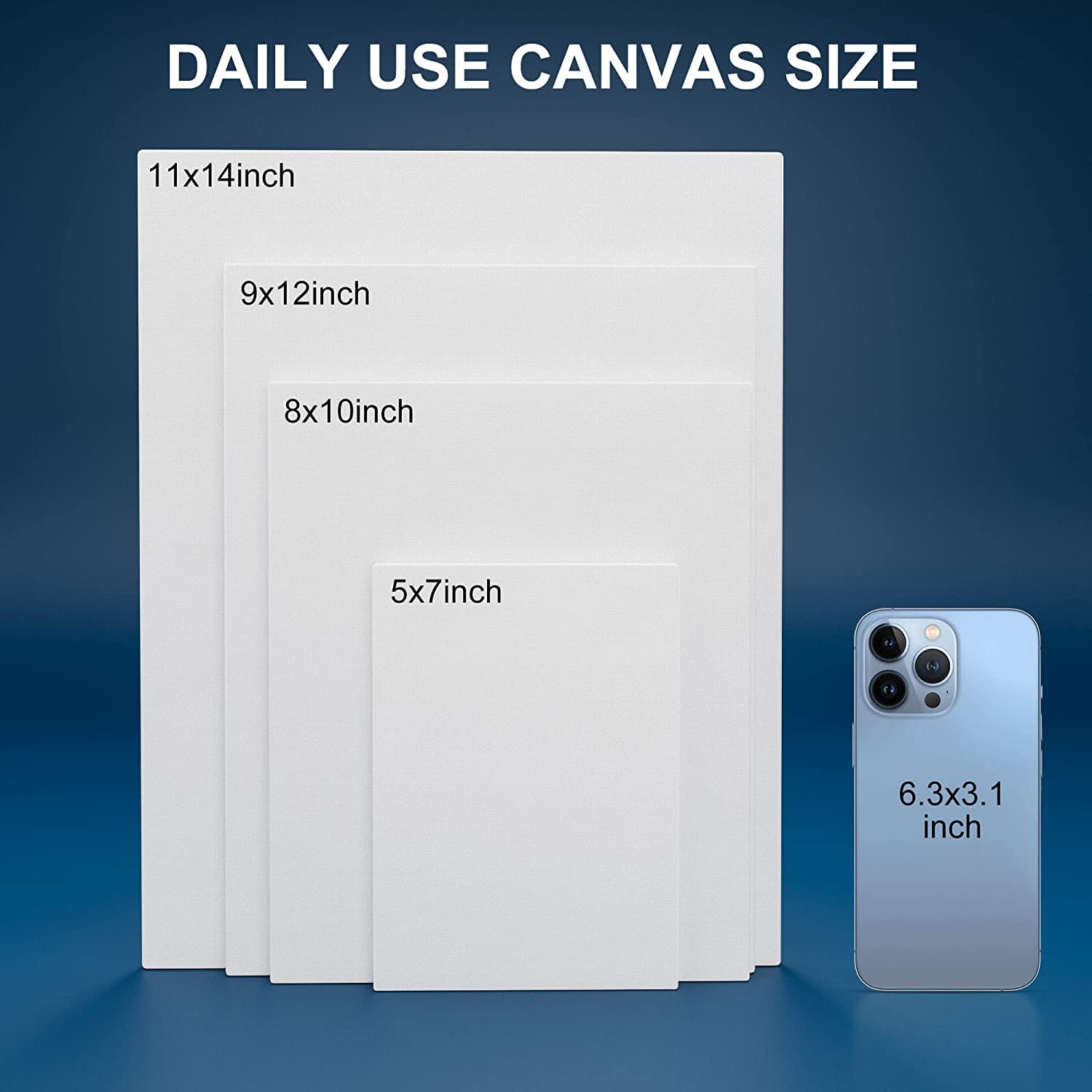Canvas Panels 9x12 Inch 12-Pack, 10 oz Primed 100% Cotton White Blank Canvases for Painting, Rectangular Flat Canvas Boards for Oil Acrylics Watercolor & Tempera Paints