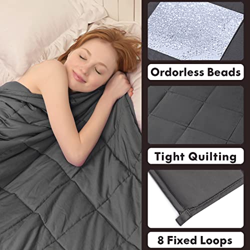 Weighted Blanket (60"x 80" 20 lbs Queen Size) Cooling Heavy Blanket Perfect Breathable Microfiber Material with Premium Glass Beads Soft Weighted Blankets for Adult All-Season