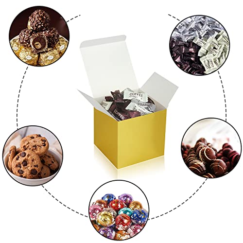 DOYIDE 30 Pack Small Gift Boxes, 2x2x2 Favor Boxes Gold Paper Gift Boxes with Lids for Presents, Crafting, Cupcake Boxes, Gifts, Candy Boxes for Wedding Party Bridal Shower Baby Shower Favors