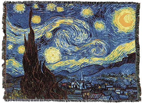 Pure Country Weavers Starry Night XL Blanket by Vincent Van Gogh - Fine Art Gift Tapestry Throw Woven from Cotton - Made in The USA (82x62)