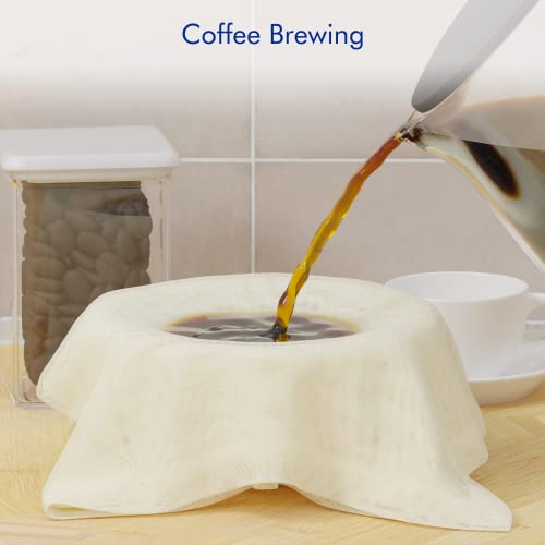 8 PCS Reusable Cheesecloth, Grade 100, 20x20 Inch Hemmed Organic Cheese Cloth for Straining Craft, 100% Cotton Unbleached Cloth Strainer for Cooking, Baking, Juicing, Cheese Making