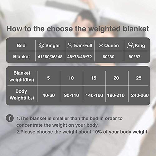 Weighted Blanket (60"x 80" 20 lbs Queen Size) Cooling Heavy Blanket Perfect Breathable Microfiber Material with Premium Glass Beads Soft Weighted Blankets for Adult All-Season