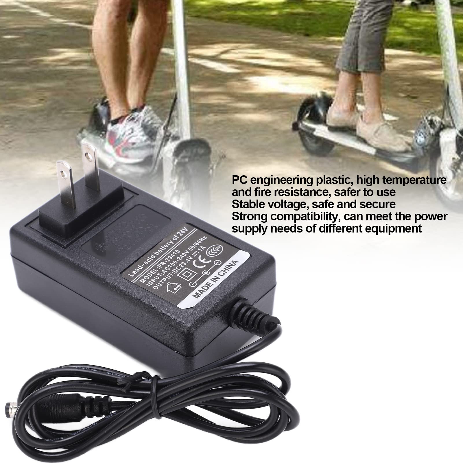 Electronic Scooter Battery Charger, 29.4V 1A Scooter Battery Charger for Electronic Scooter
