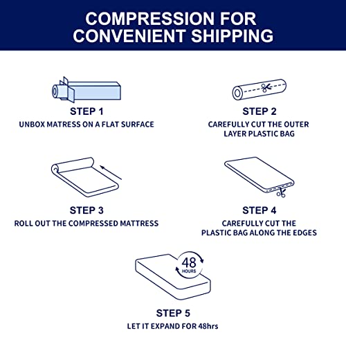 subrtex 5 Inch Cal King Gel Memory Foam Mattress with Removable Soft Cover, Body Support Pressure Relieving Mattress, CertiPUR-US Certified, Bed in A Box(5 Inch, California King)