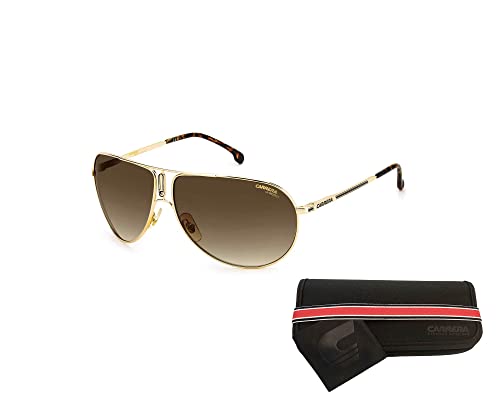 Carrera GIPSY65 0J5G/HA 64MM Gold/Brown Gradient Aviator Sunglasses for Men for Women + BUNDLE With Designer iWear Complimentary Eyewear Kit CAGIPSY65 64