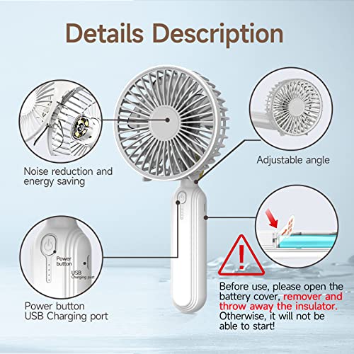 WIXAS Handheld Fan, Mini Portable Foldable Fan, Pocket Battery Rechargeable Hand Fan, for Travelling and Eyelash Fan 2000Ah(Cyan)